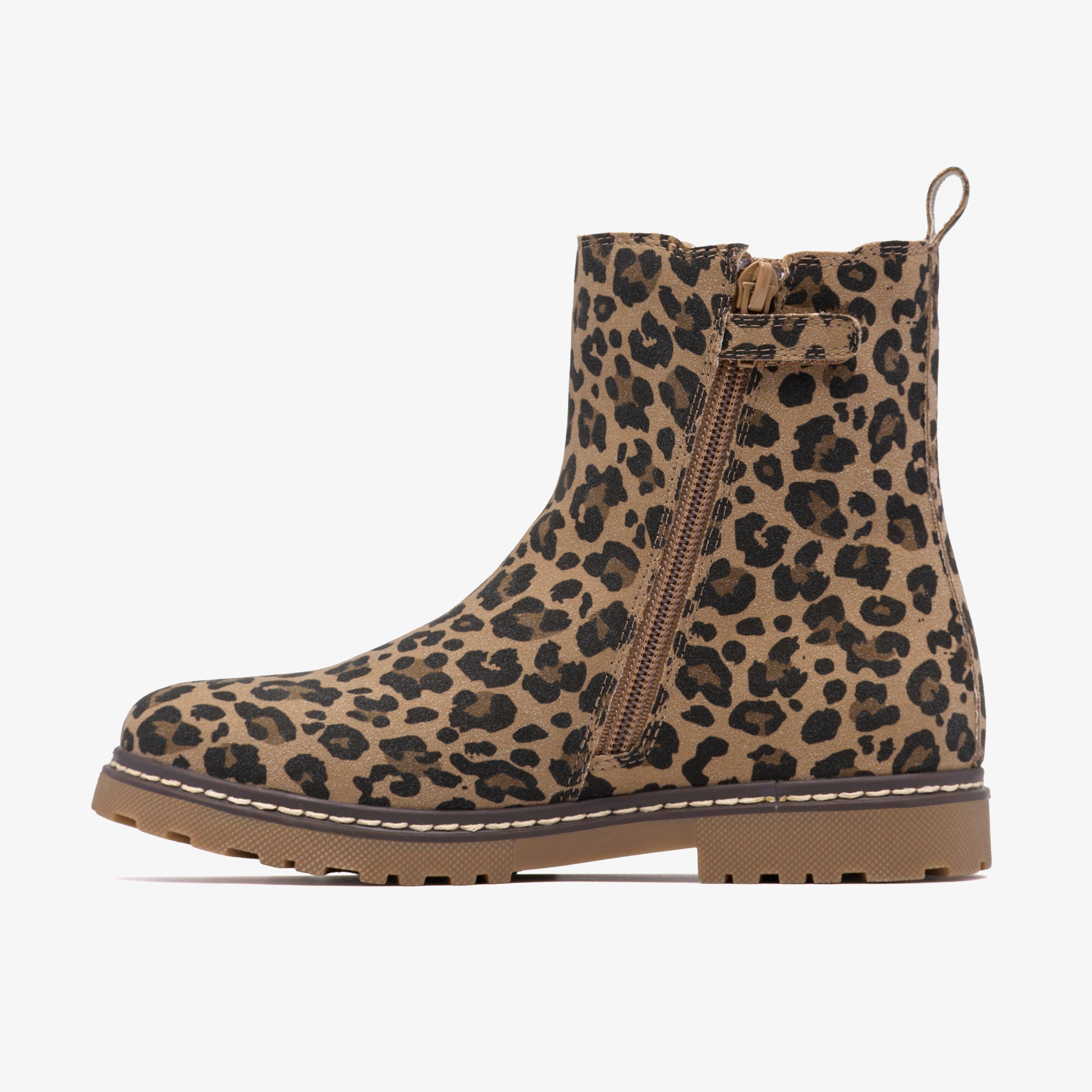 Girls Adelaide Fly Kid Leopard Print Ankle Boots, Chelsea Boots ...