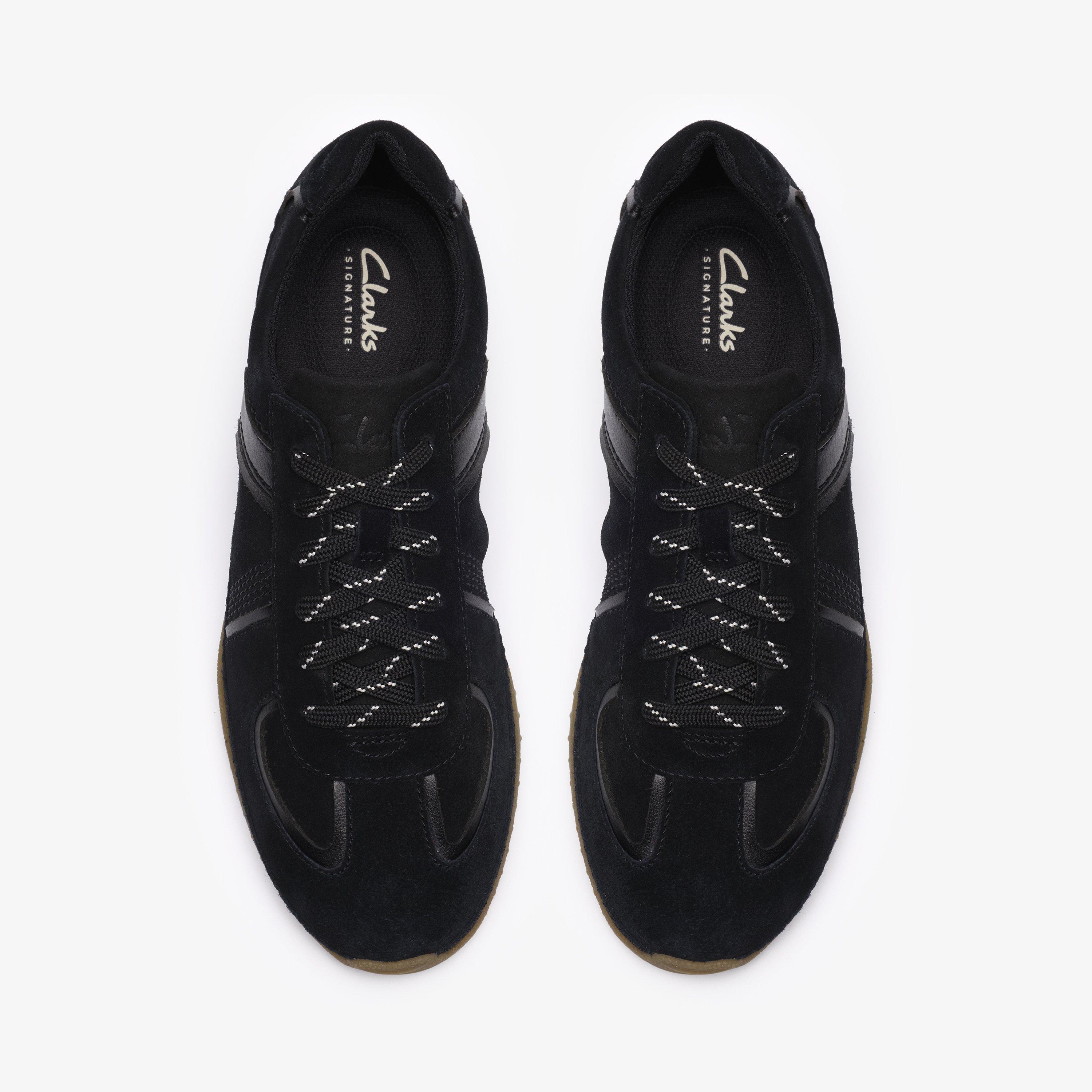 Womens Meridor Lo Black Suede Trainers | Clarks UK
