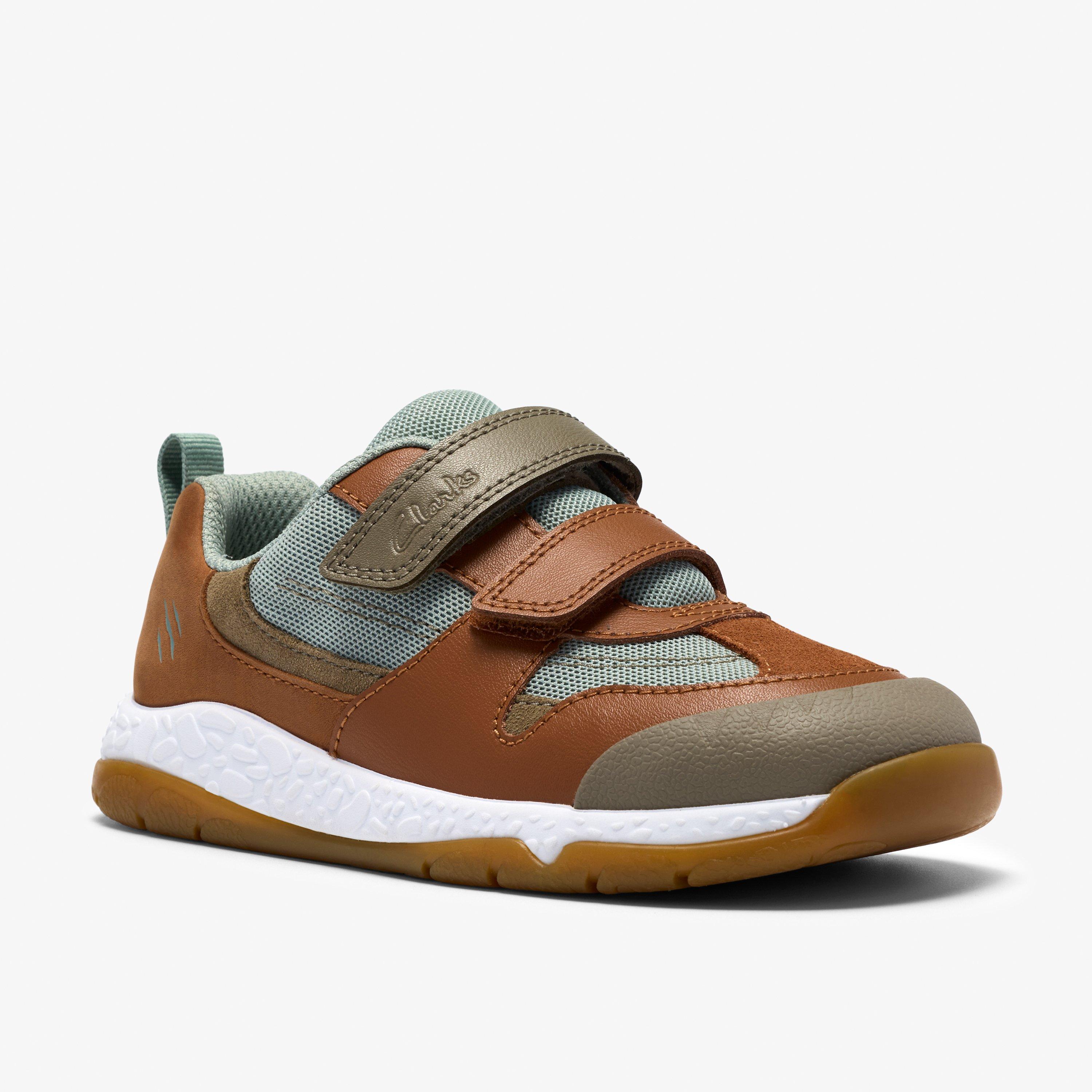 Boys Steggy Soar Kid Tan Combination Trainers | Clarks Outlet