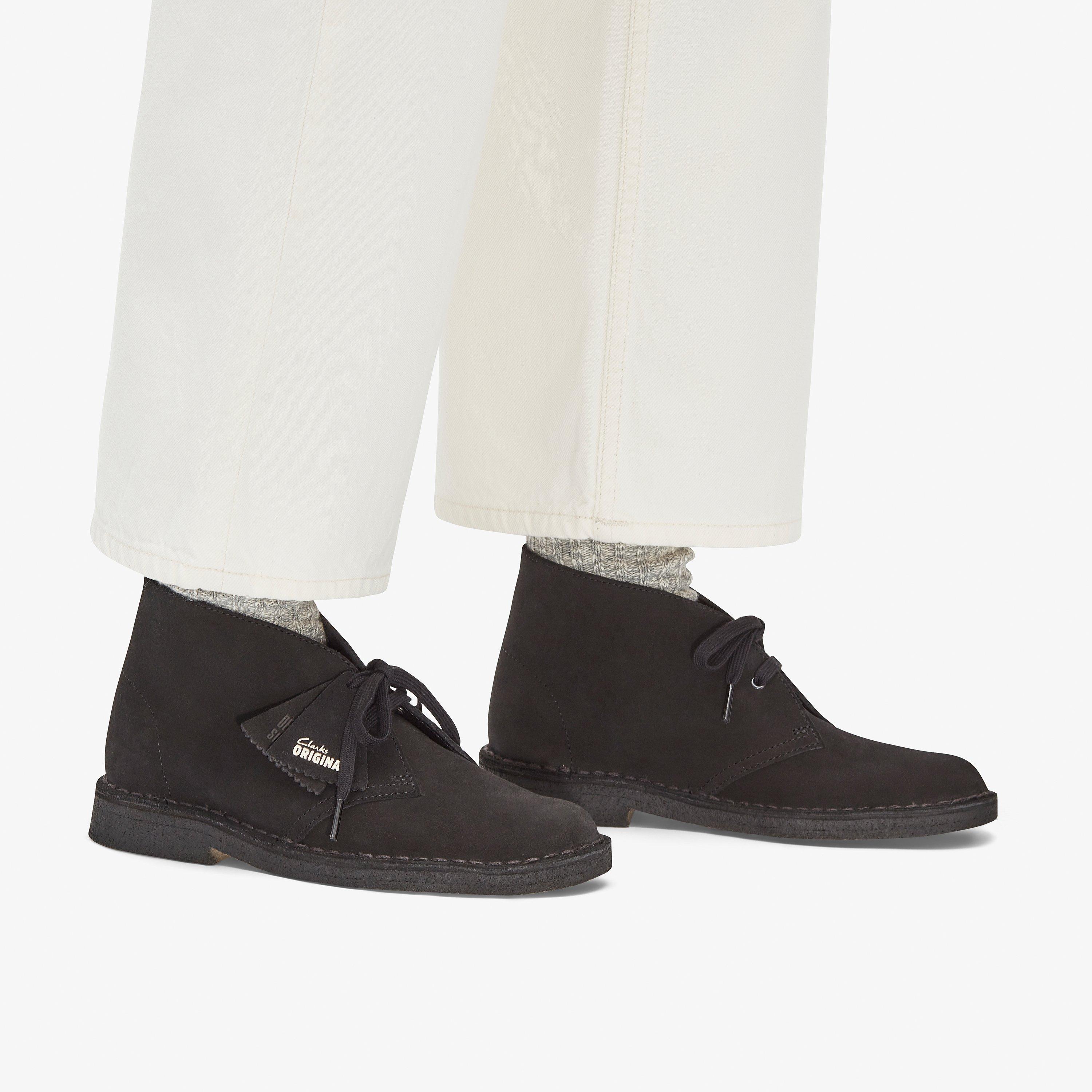 Womens Desert Boot Black Suede Boots Ankle Boots, Desert Boots | Clarks