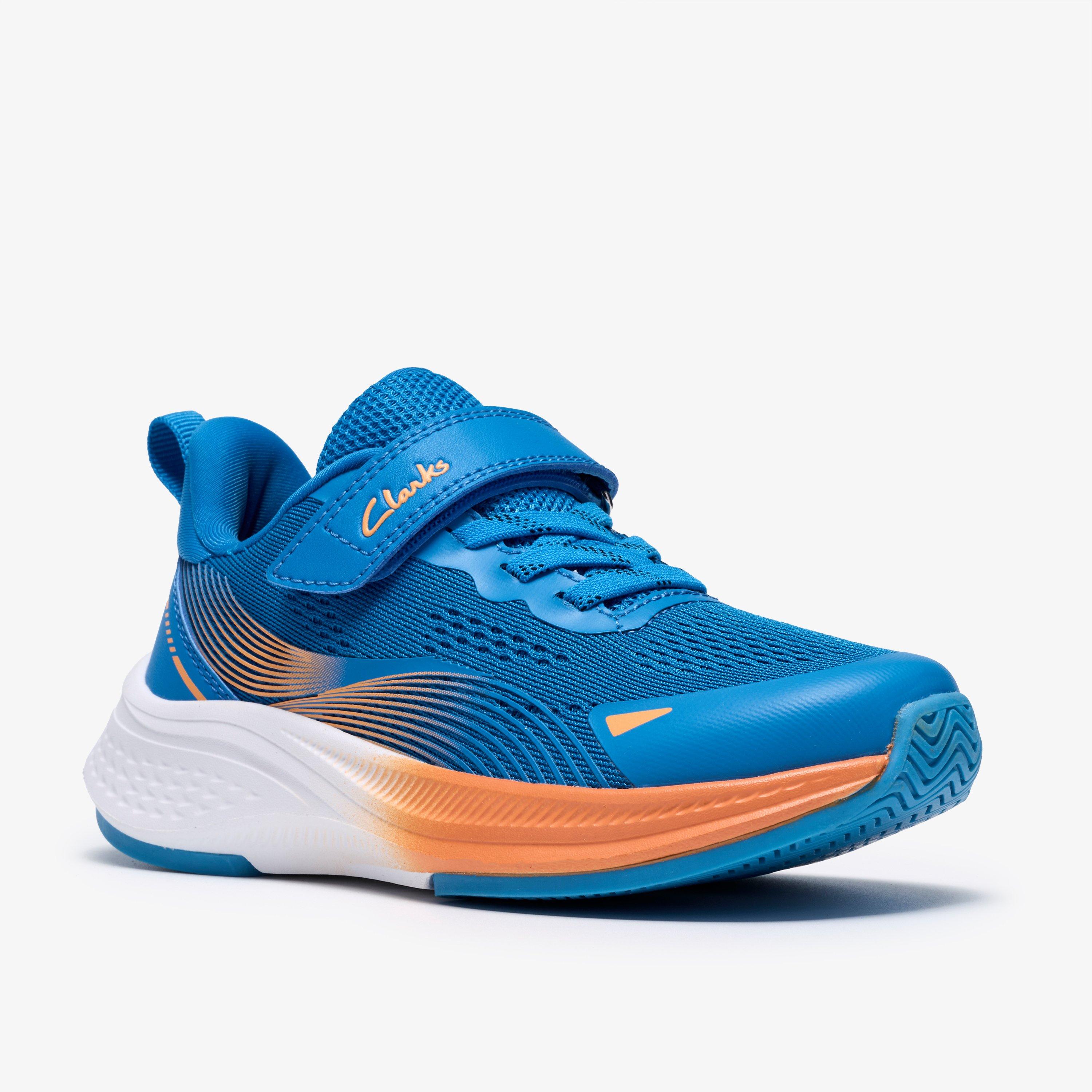 Boys Lumen Hero Kid Blue Trainers, Riptape | Clarks
