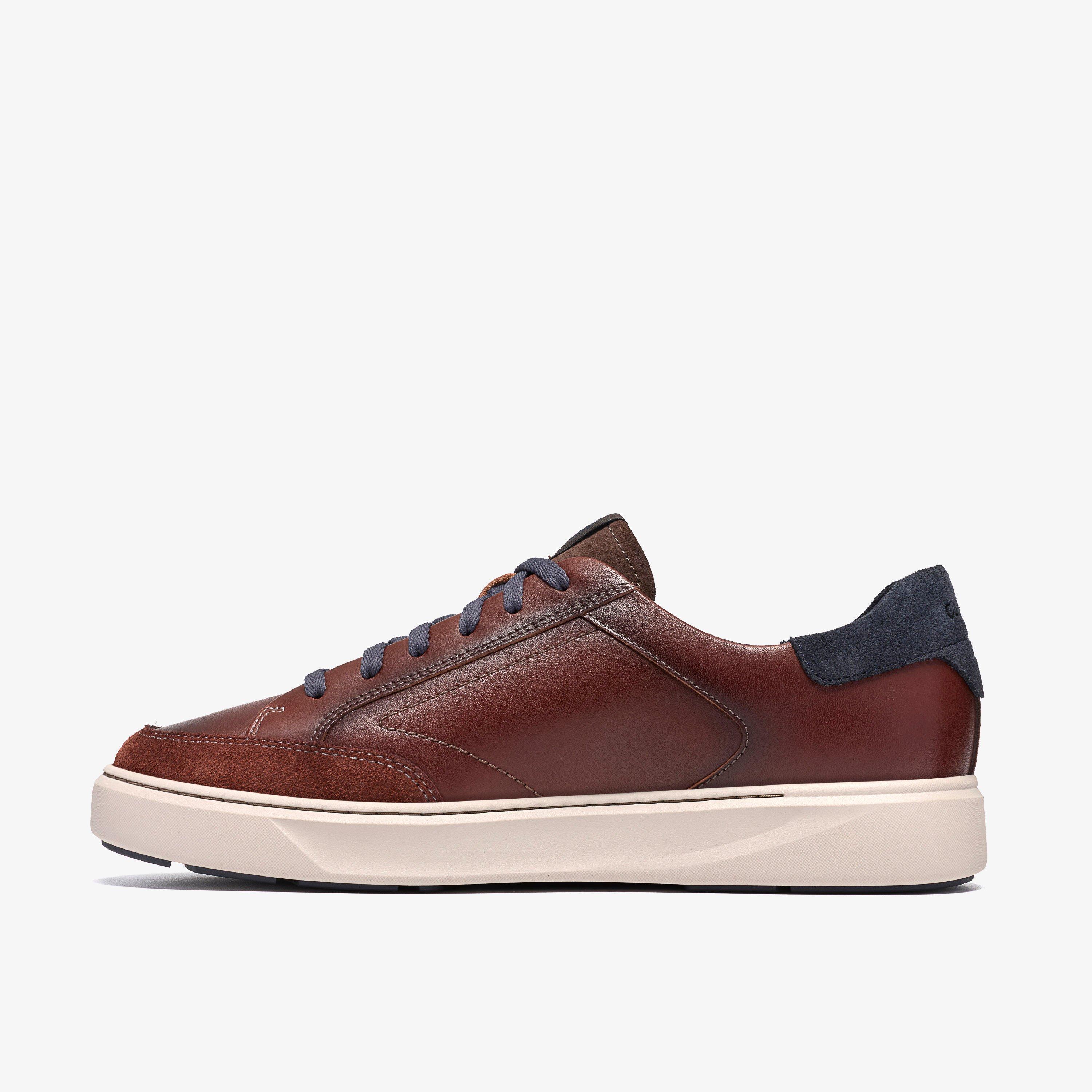 Mens Code C Tie Mahogany Leather Trainers, Lace Up | Clarks