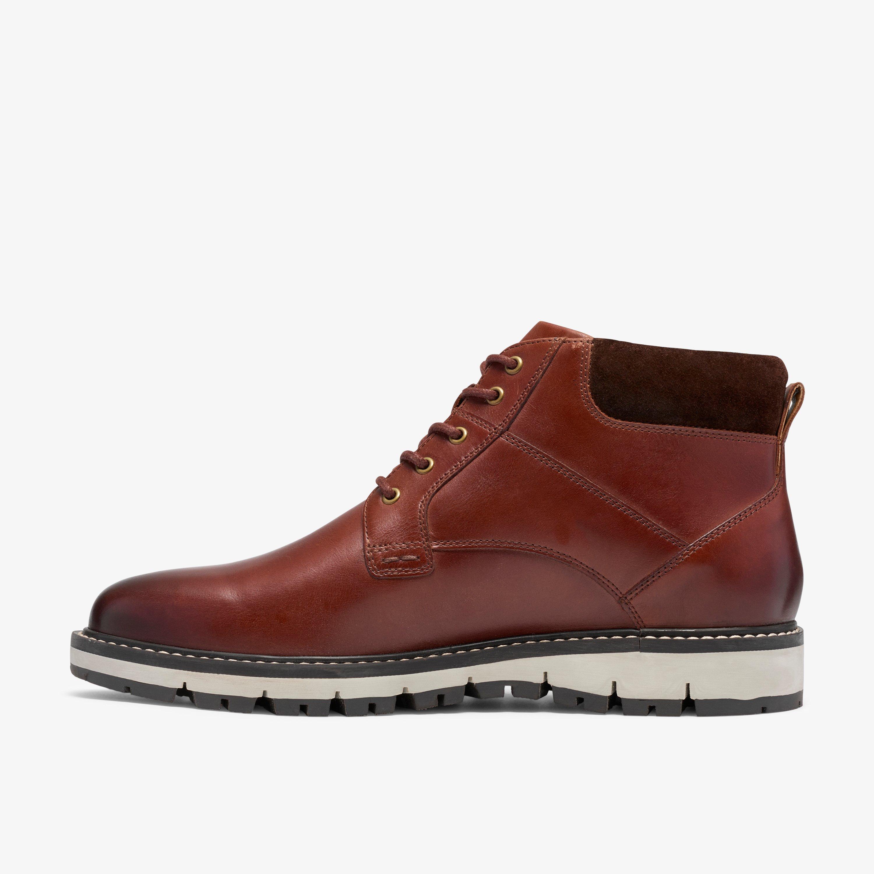 Mens Corston Mid Tan Leather Shoes Ankle Boots | Clarks