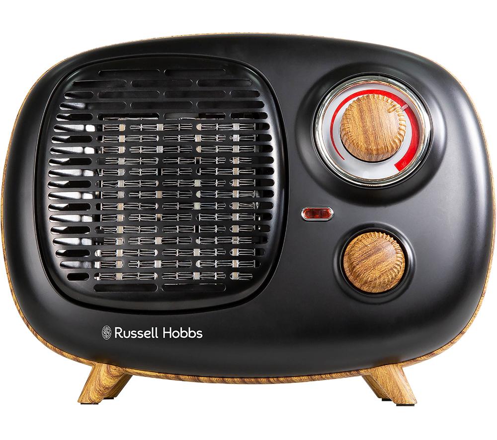 Buy RUSSELL HOBBS RHRETPTC2001WDB Retro Fan Heater - Black & Brown | Currys