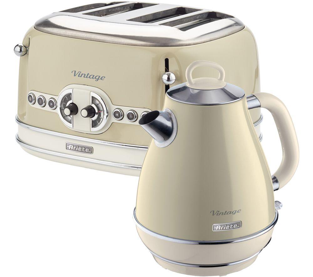 Buy ARIETE Vintage ARPK19 4-Slice Toaster & Jug Kettle Bundle - Beige ...