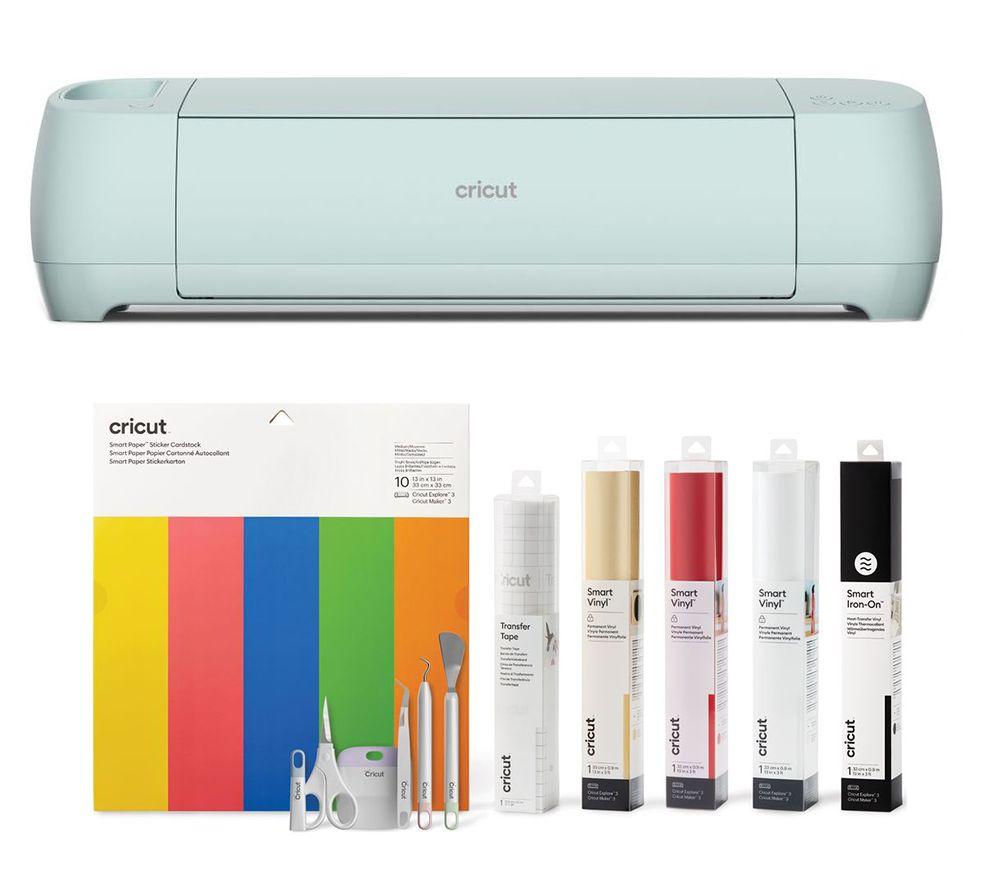Buy CRICUT Explore 3 DIY Digital Cutting and Printing Machine & Smart Materials Bundle | Currys