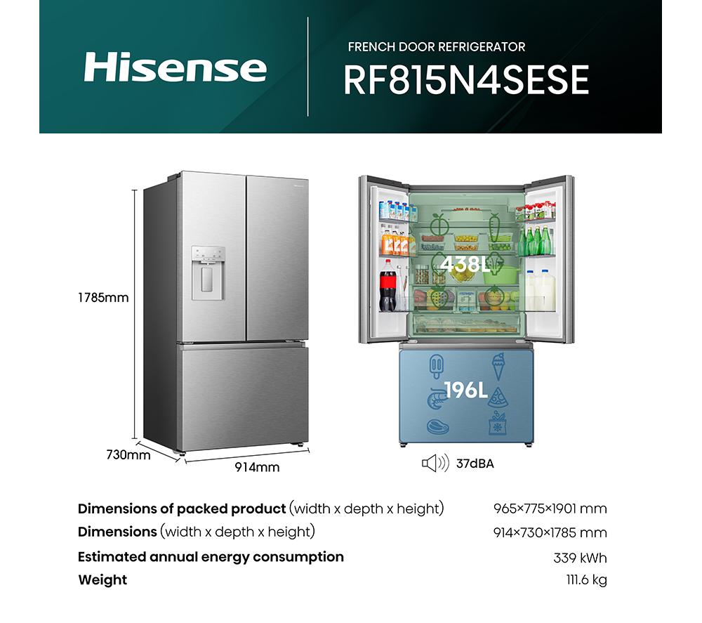 Buy HISENSE PureFlat RF815N4SESE Smart Fridge Freezer - Stainless Steel ...