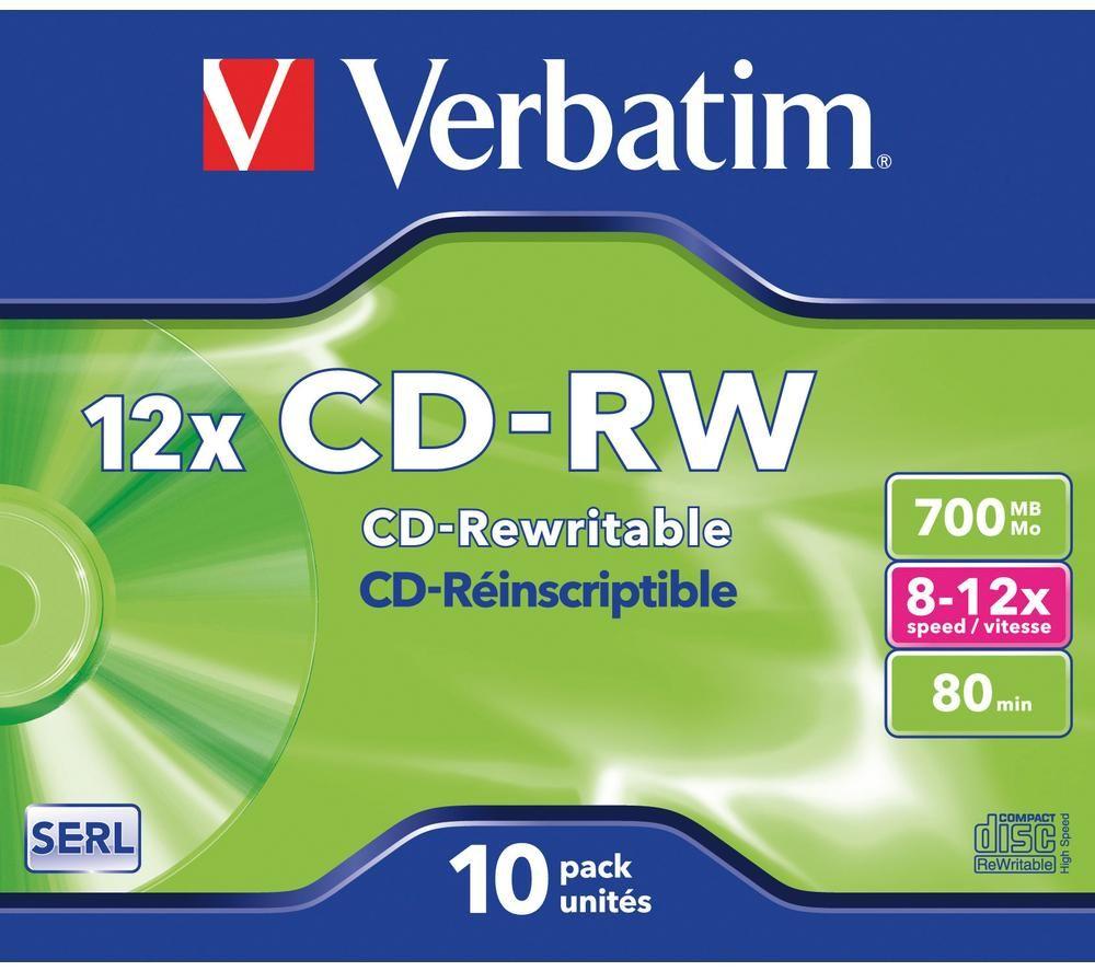 Buy VERBATIM 12x CD-RW Blank CDs - Pack of 10 | Currys