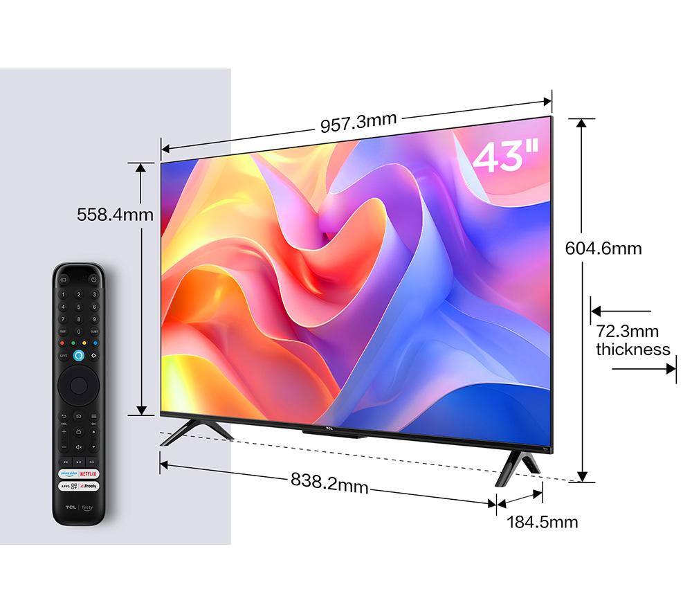 TCL PF650K 43" LED 4K HDR Smart Fire TV with Freely - 43PF650K | Currys