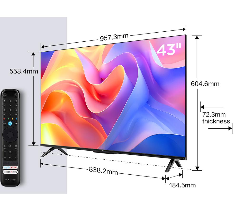 TCL PF650K 43" LED 4K HDR Smart Fire TV with Freely - 43PF650K | Currys