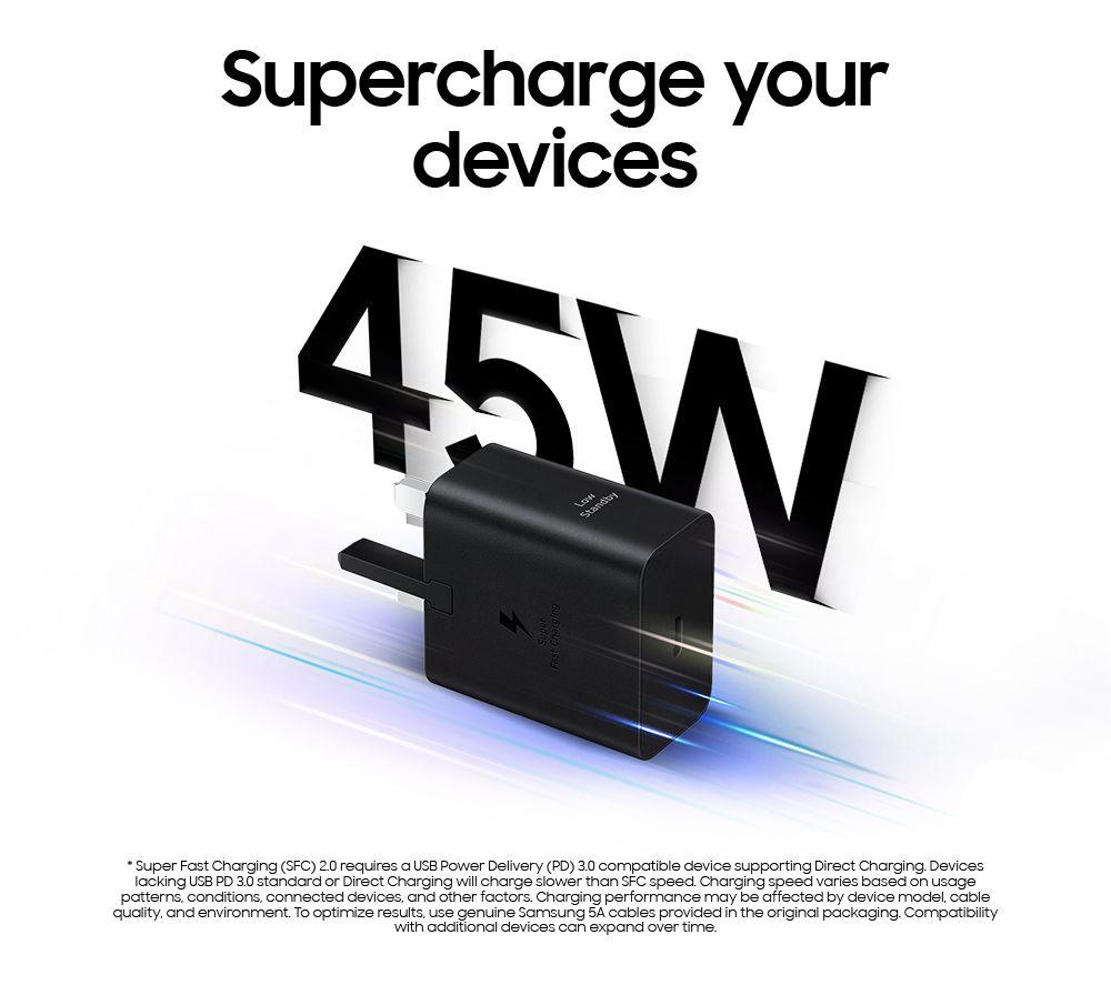Buy SAMSUNG 45w USB-C Fast Charger & USB-C Cable | Currys