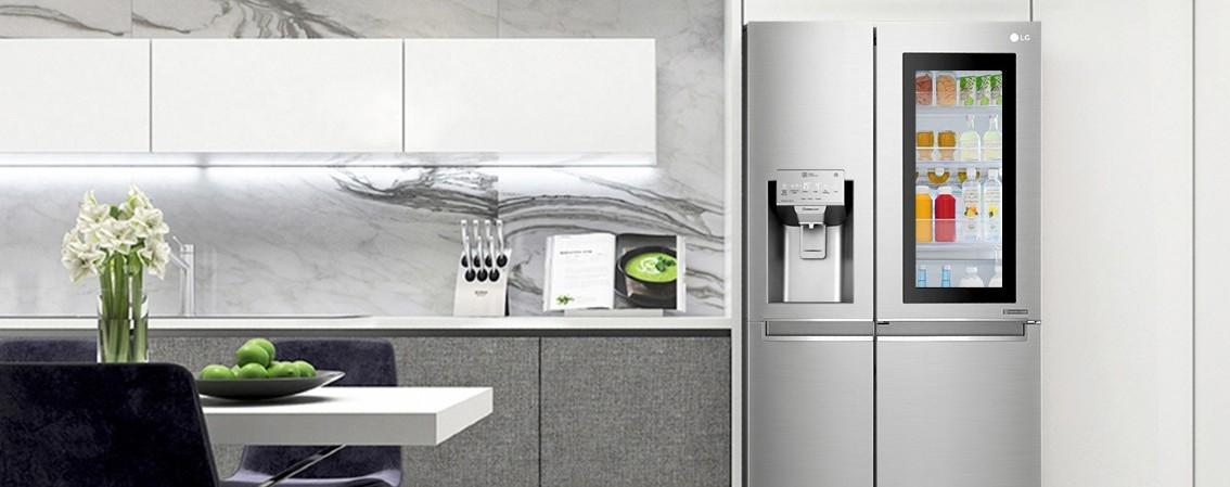 Stay fresh with the LG Instaview Door-in-Door Smart Fridge Freezer | Currys