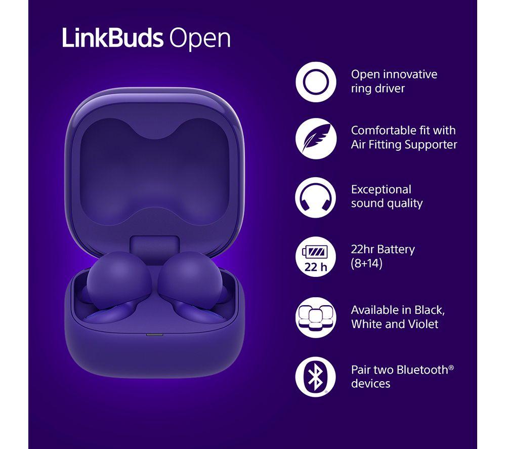 Buy SONY LinkBuds Open Wireless Bluetooth Earbuds - Violet | Currys