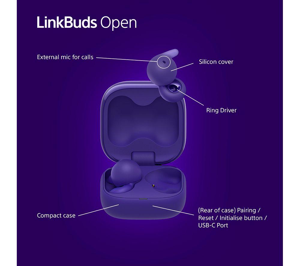 Buy SONY LinkBuds Open Wireless Bluetooth Earbuds - Violet | Currys