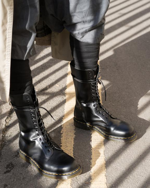 1914 Smooth Leather Tall Boots in Black | Dr. Martens 1914 Smooth Leather Tall Boots in Black | Dr. Martens
