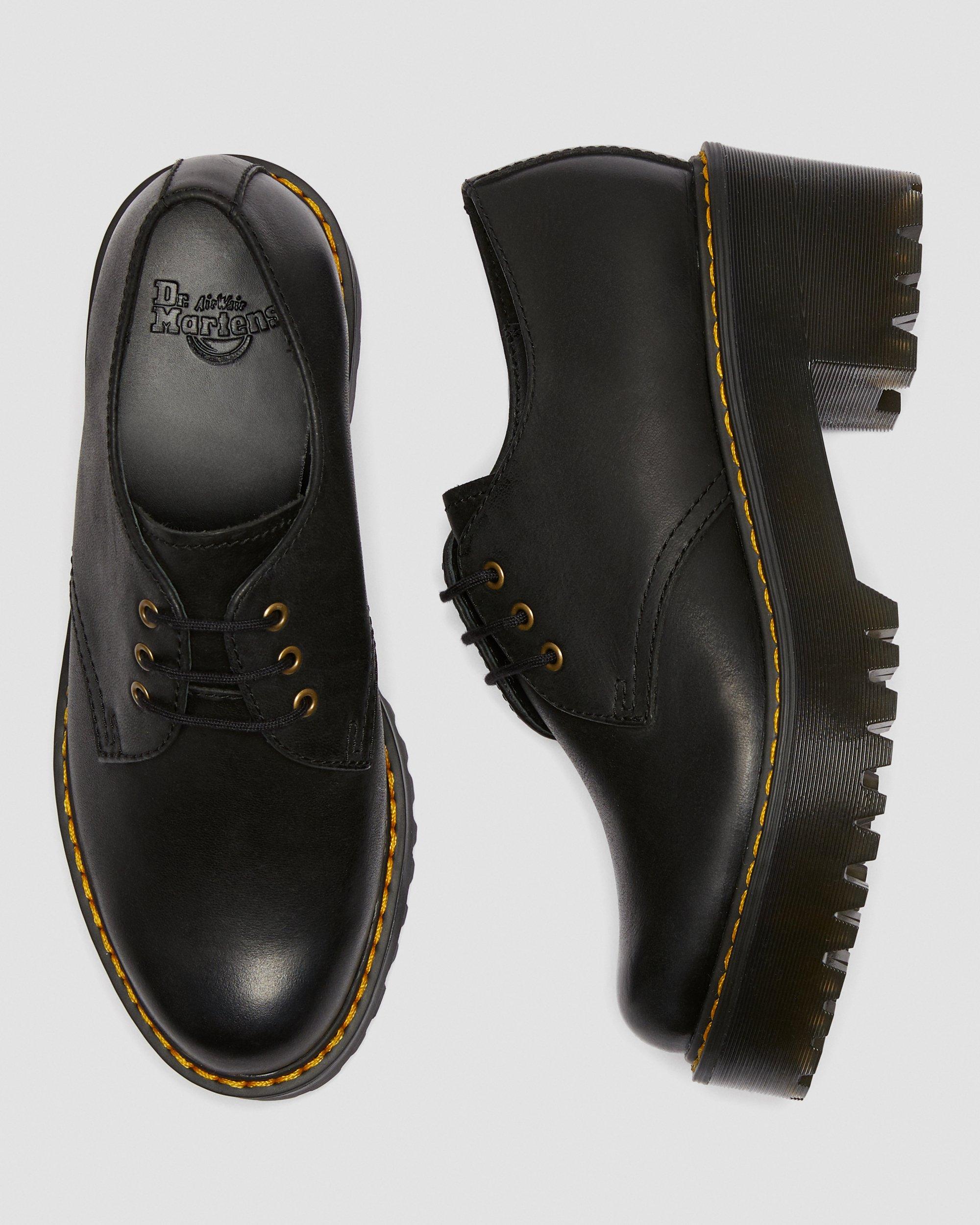 SHRIVER LOW LEATHER LACE UP HEELED SHOES in Black | Dr. Martens
