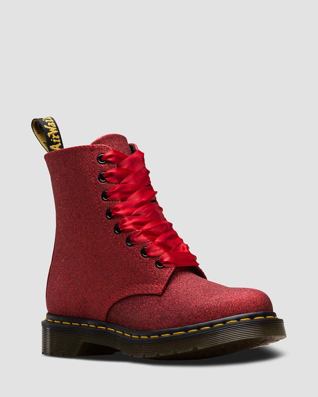 1460 Pascal Fine Glitter in Red | Dr. Martens
