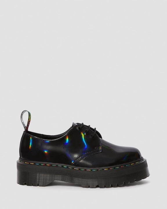 1461 Quad Rainbow Patent Platform Shoes in Black | Dr. Martens 1461 Quad Rainbow Patent Platform Shoes in Black | Dr. Martens