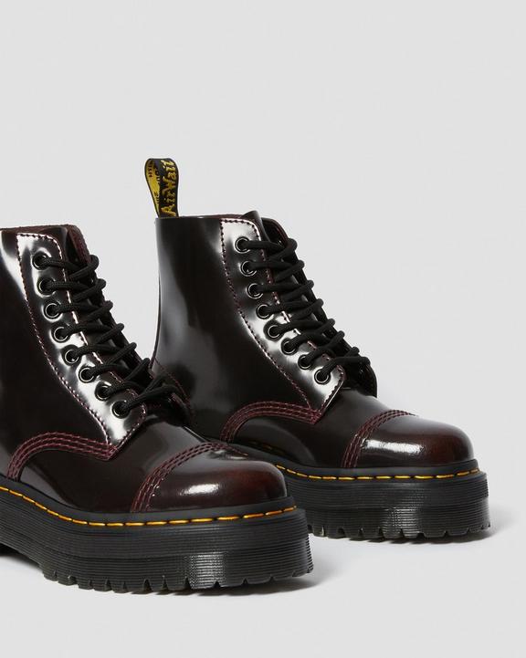 Sinclair Women's Arcadia Leather Platform Boots in Cherry Sinclair Women's Arcadia Leather Platform Boots in Cherry