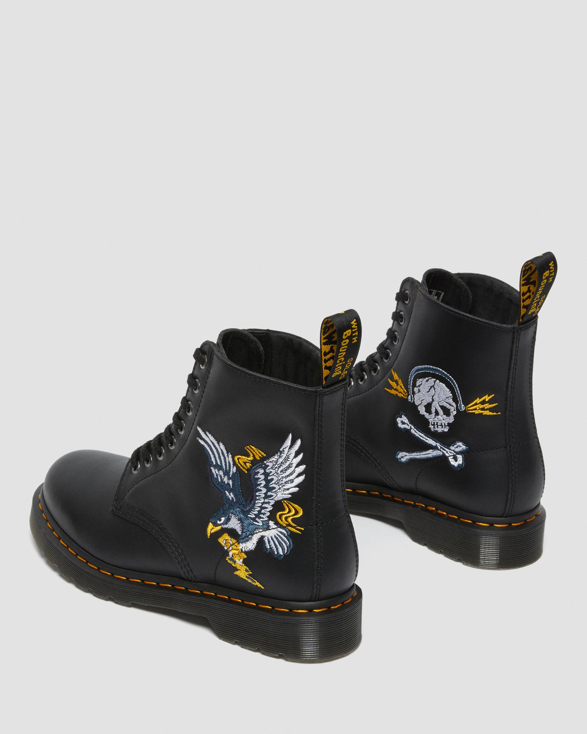 1460 Souvenir Embroidered Leather Boots in Black | Dr. Martens