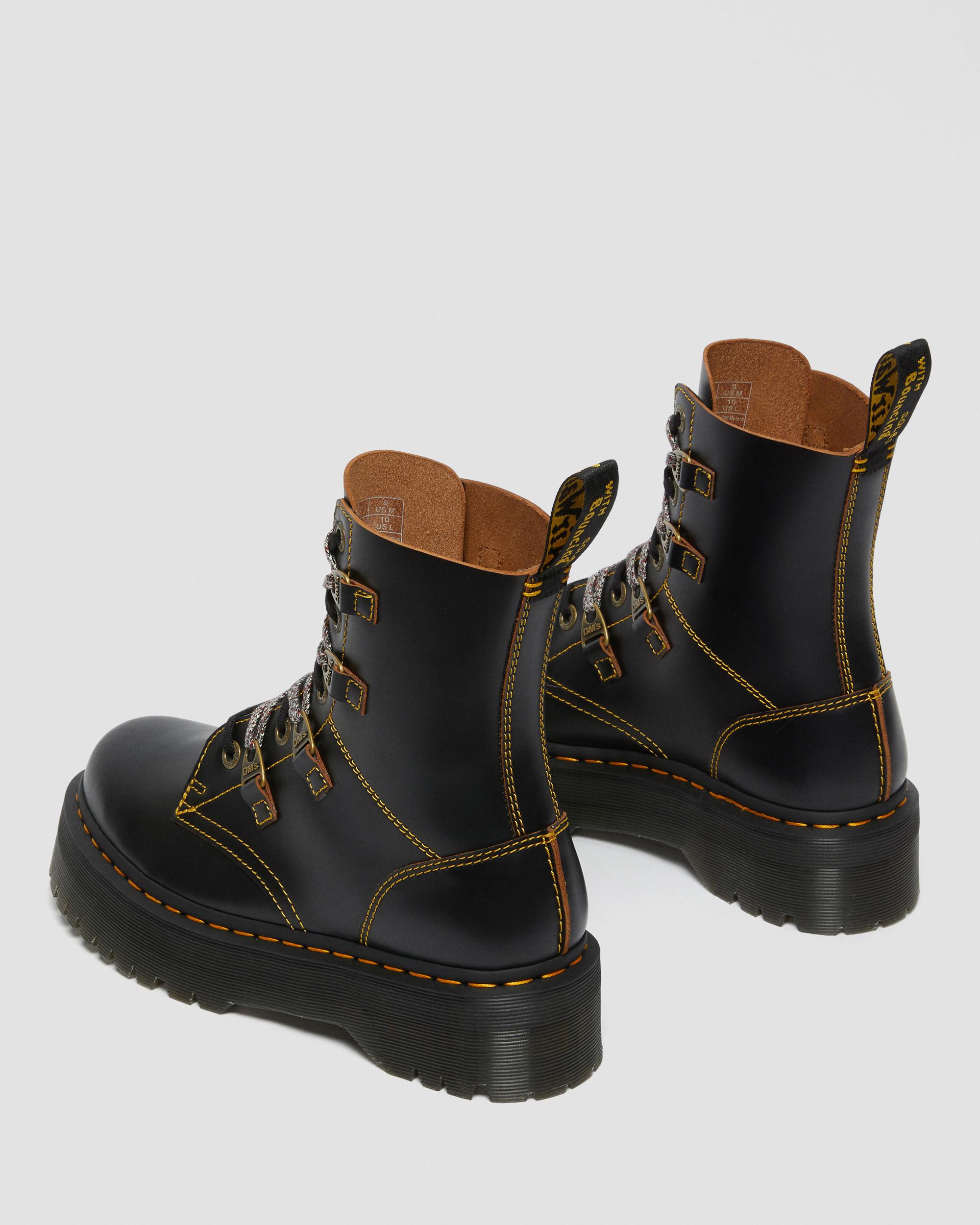Collier Bex Double Laced Leather Platform Boots in Black | Dr. Martens