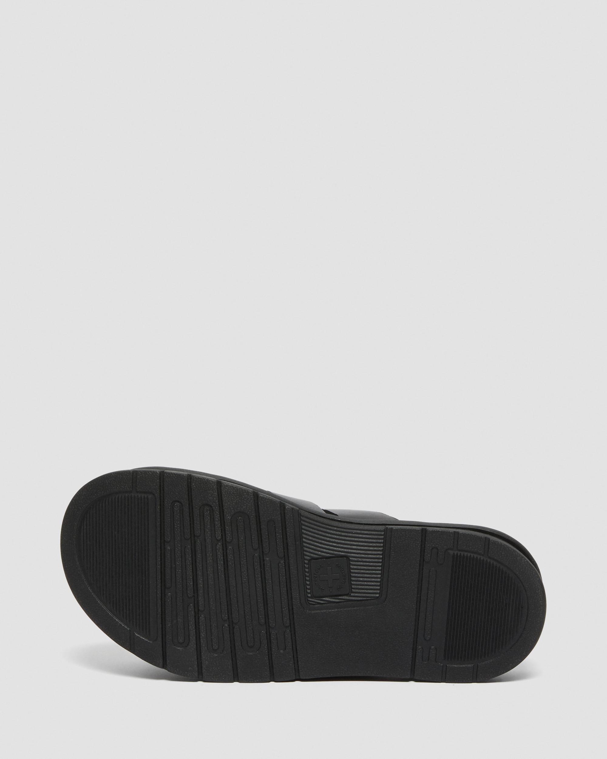 Tate Leather Slide Sandals in Black | Dr. Martens