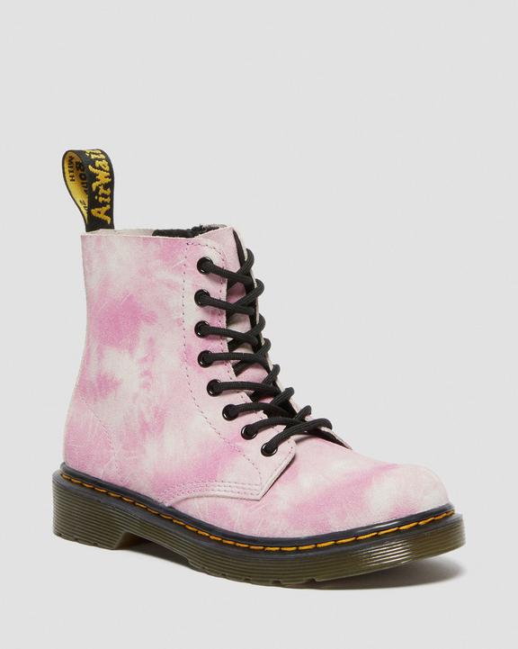 Junior 1460 Pascal Tie Dye Lace Up Boots in Pink | Dr. Martens Junior 1460 Pascal Tie Dye Lace Up Boots in Pink | Dr. Martens