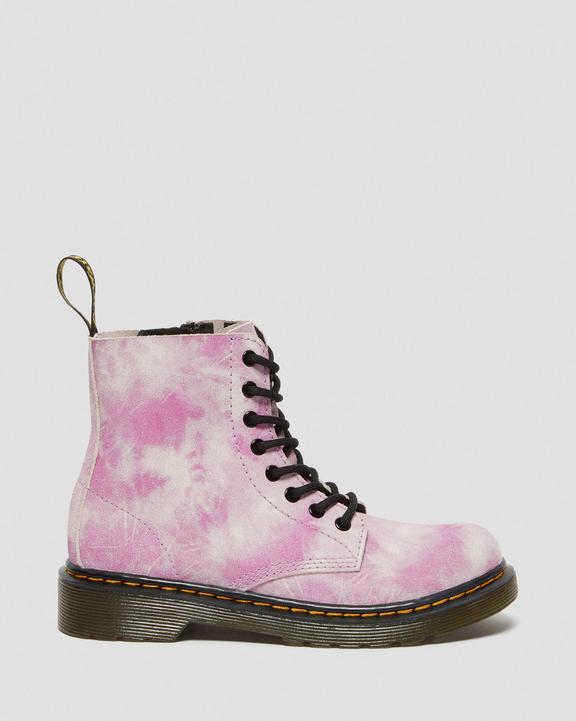Junior 1460 Pascal Tie Dye Lace Up Boots in Pink | Dr. Martens Junior 1460 Pascal Tie Dye Lace Up Boots in Pink | Dr. Martens