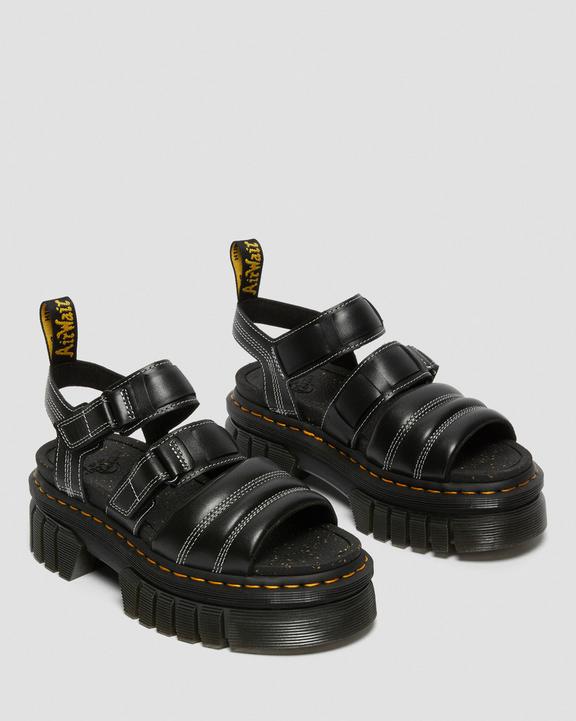 Ricki Nappa Lux Leather 3-Strap Sandals in Black | Dr. Martens Ricki Nappa Lux Leather 3-Strap Sandals in Black | Dr. Martens