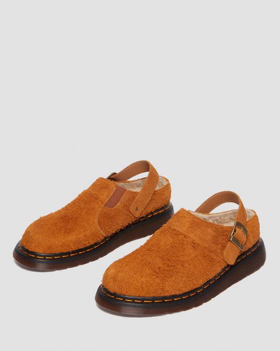 Isham Faux Shearling Lined Suede Slingback Mules in Pecan Isham Faux Shearling Lined Suede Slingback Mules in Pecan