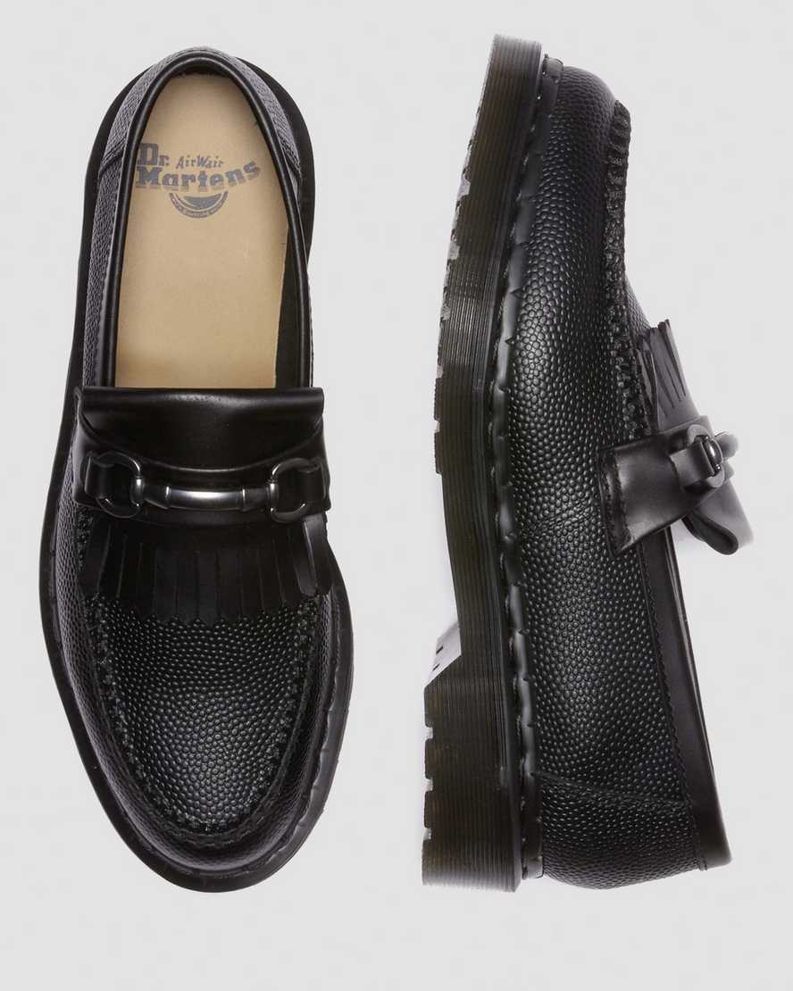 Adrian Snaffle Pebble Grain Leather Kiltie Loafers In Black Dr Martens Adrian Snaffle Pebble Grain Leather Kiltie Loafers In Black Dr Martens