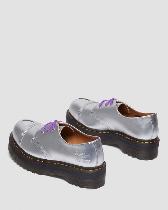 1461 Platform MADEME Leather Oxford Shoes in Silver | Dr 1461 Platform MADEME Leather Oxford Shoes in Silver | Dr