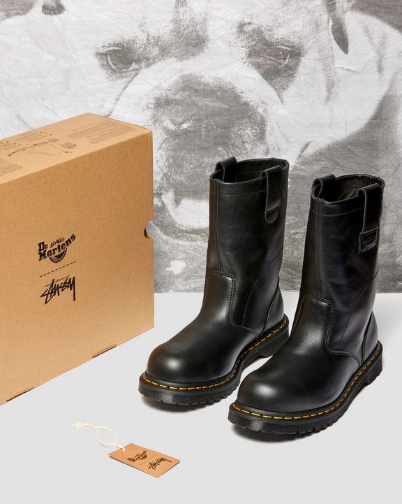 2295 Decon Stüssy Leather Biker Boots in Black | Dr. Martens 2295 Decon Stüssy Leather Biker Boots in Black | Dr. Martens