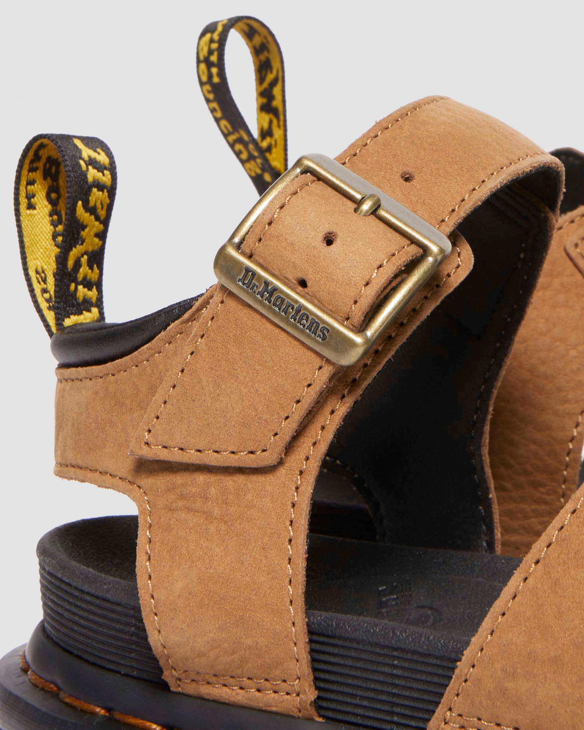 Blaire Tumbled Nubuck Sandals in Desert Brown | Dr. Martens