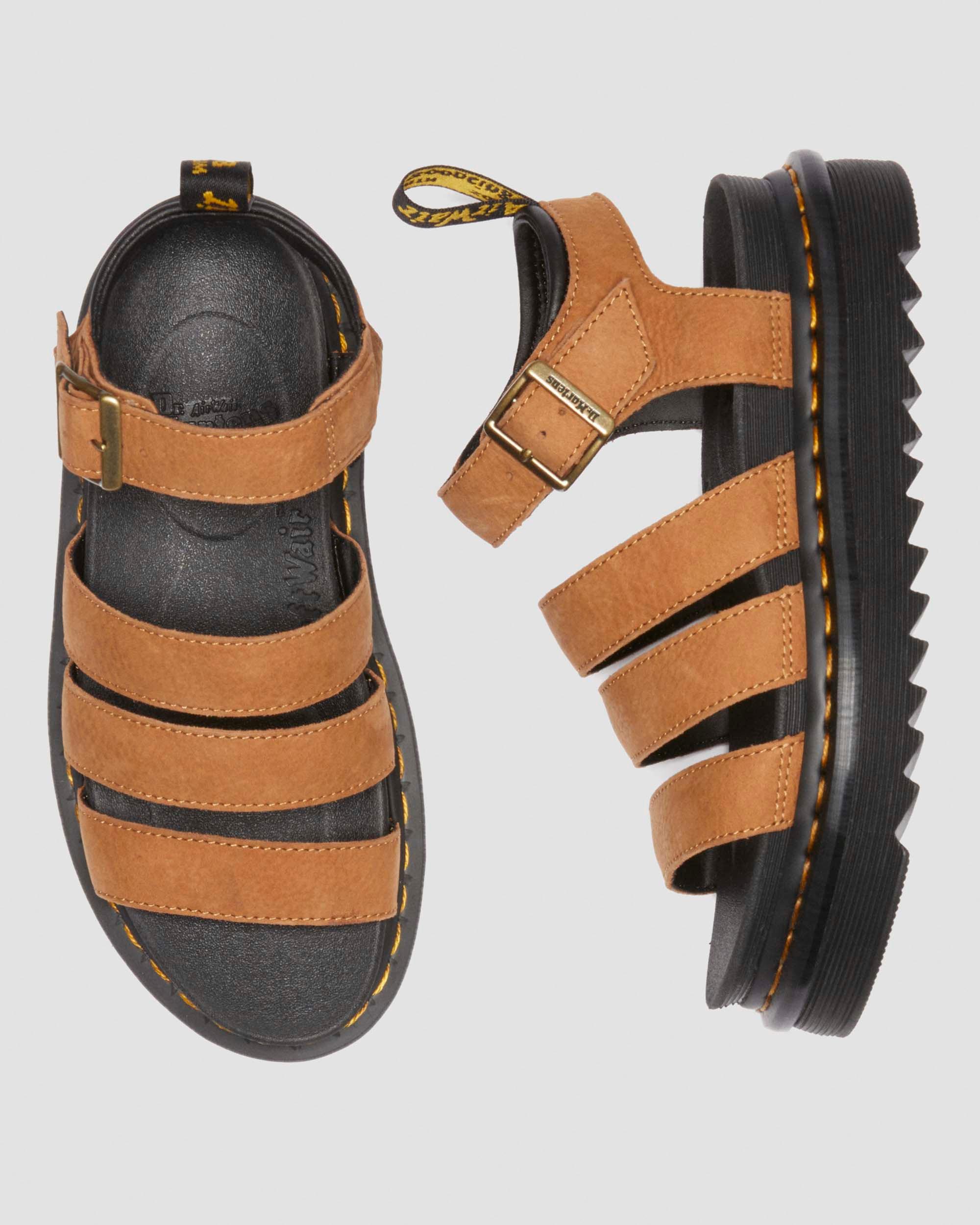 Blaire Tumbled Nubuck Sandals in Desert Brown | Dr. Martens