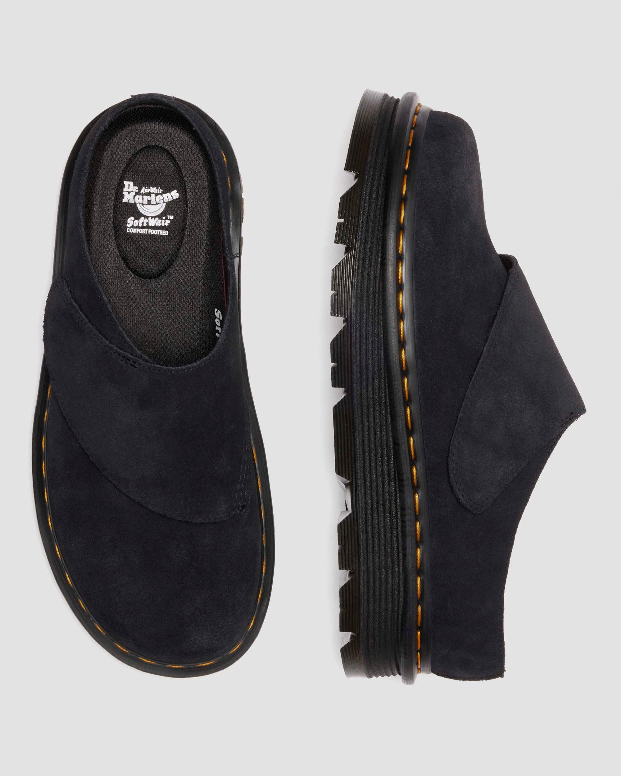 Zebzag Anywair Suede Mules in Black | Dr. Martens