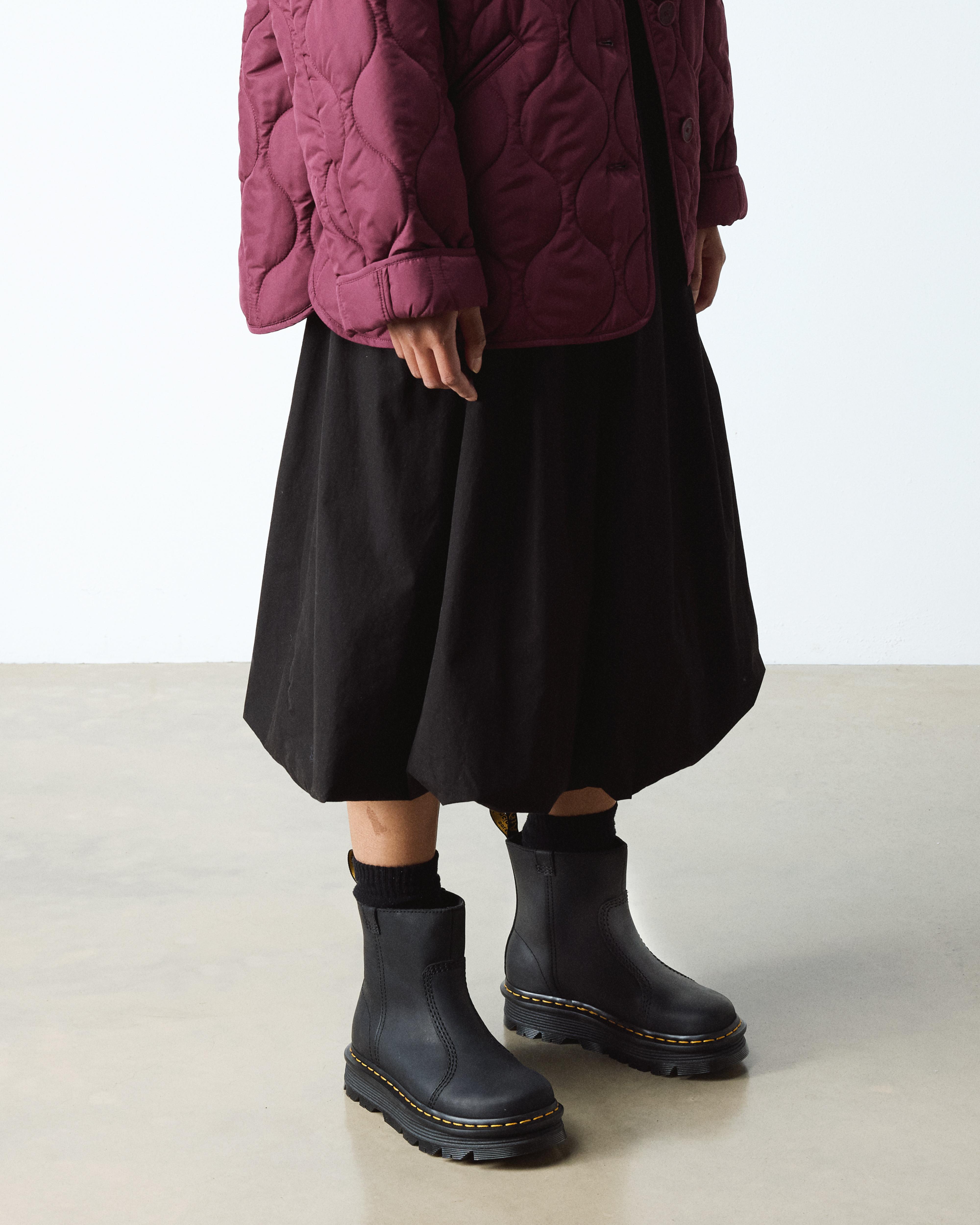 Zebzag Rigger Slip On Leather Boots in Black | Dr. Martens