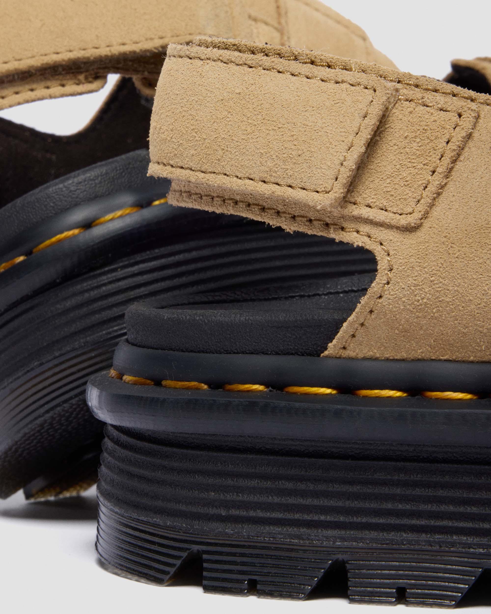 Zebzag Suede Platform Sandals in Savannah Tan | Dr. Martens
