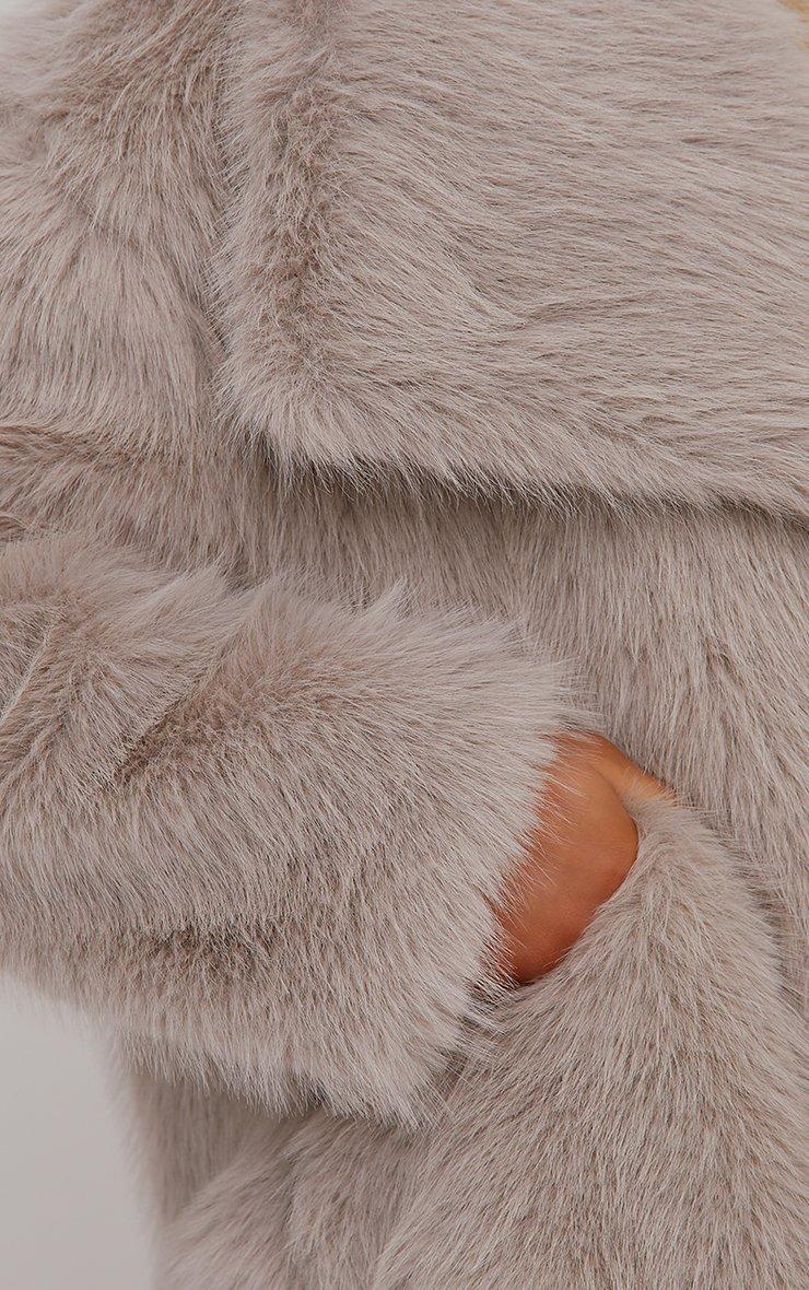 Oversized Collar Detail Cropped Jacket In Mink Faux Fur | EGO US | EGO