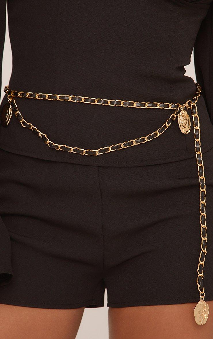 Gold Detail Chain Belt In Black | EGO US | EGO