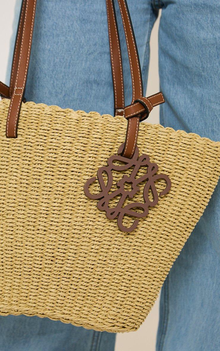 Swirl Tag Detail Oversized Shopper Bag In Cream Woven | EGO US | EGO