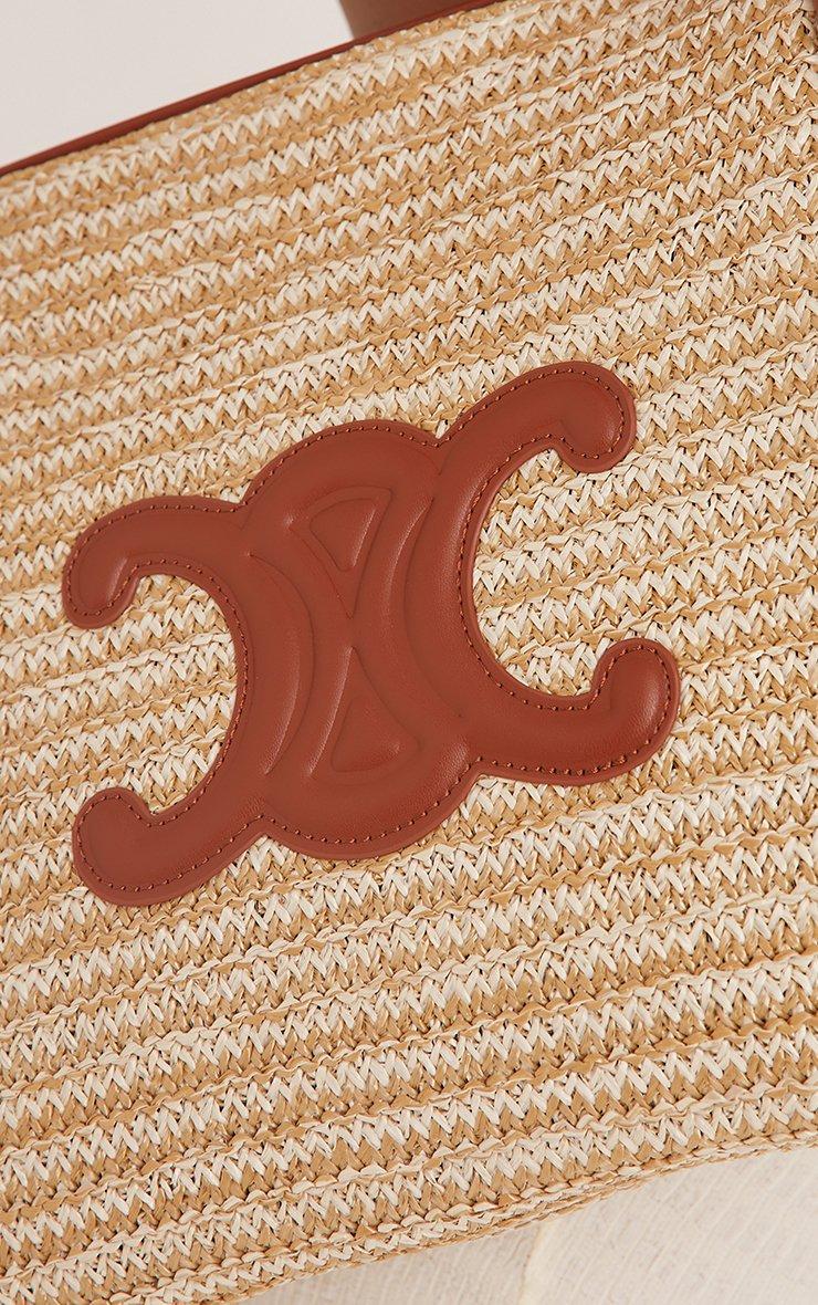 Zimmer Logo Detail Shoulder Beach Bag In Beige Woven | EGO Shoes