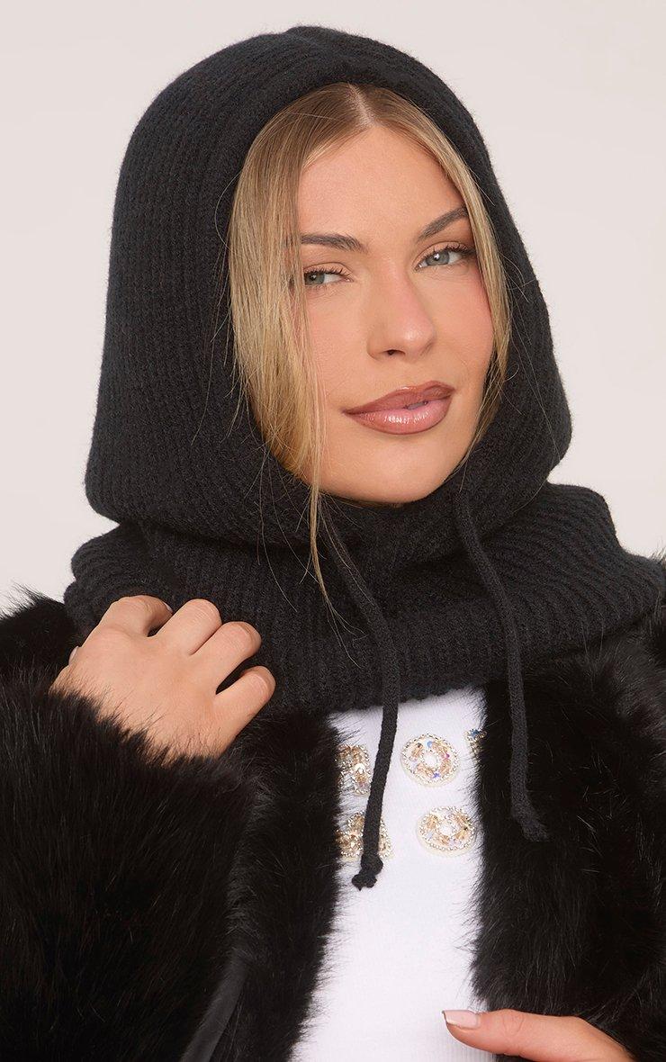 Hooded Snood In Black Knit | EGO US | EGO