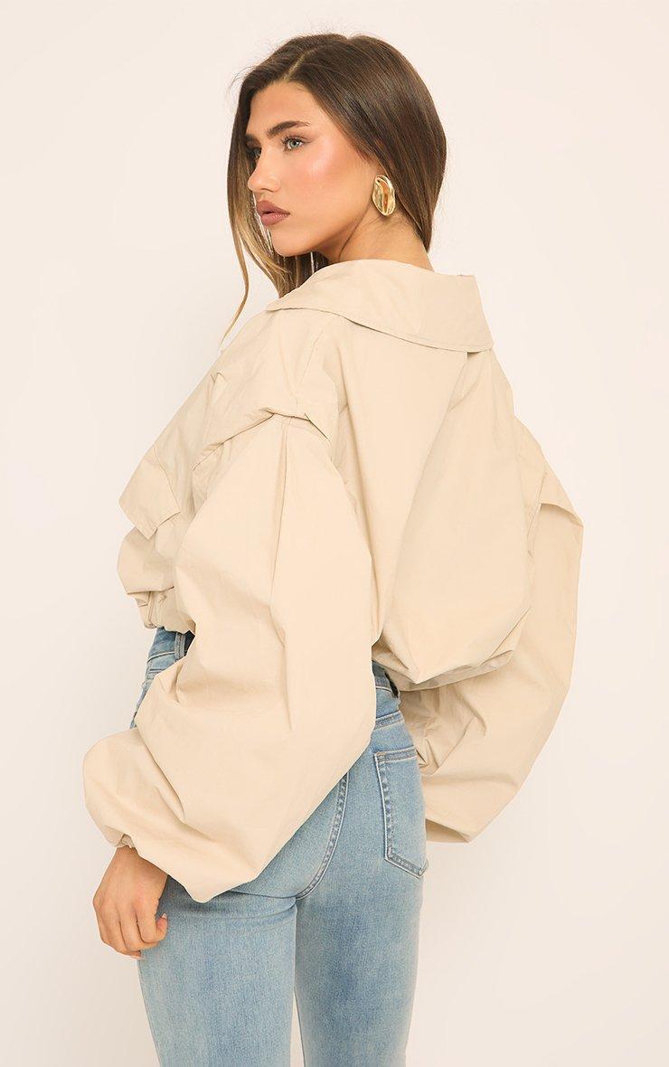 Long Sleeve Cinched Waist Cropped Trench Coat In Stone | EGO US | EGO