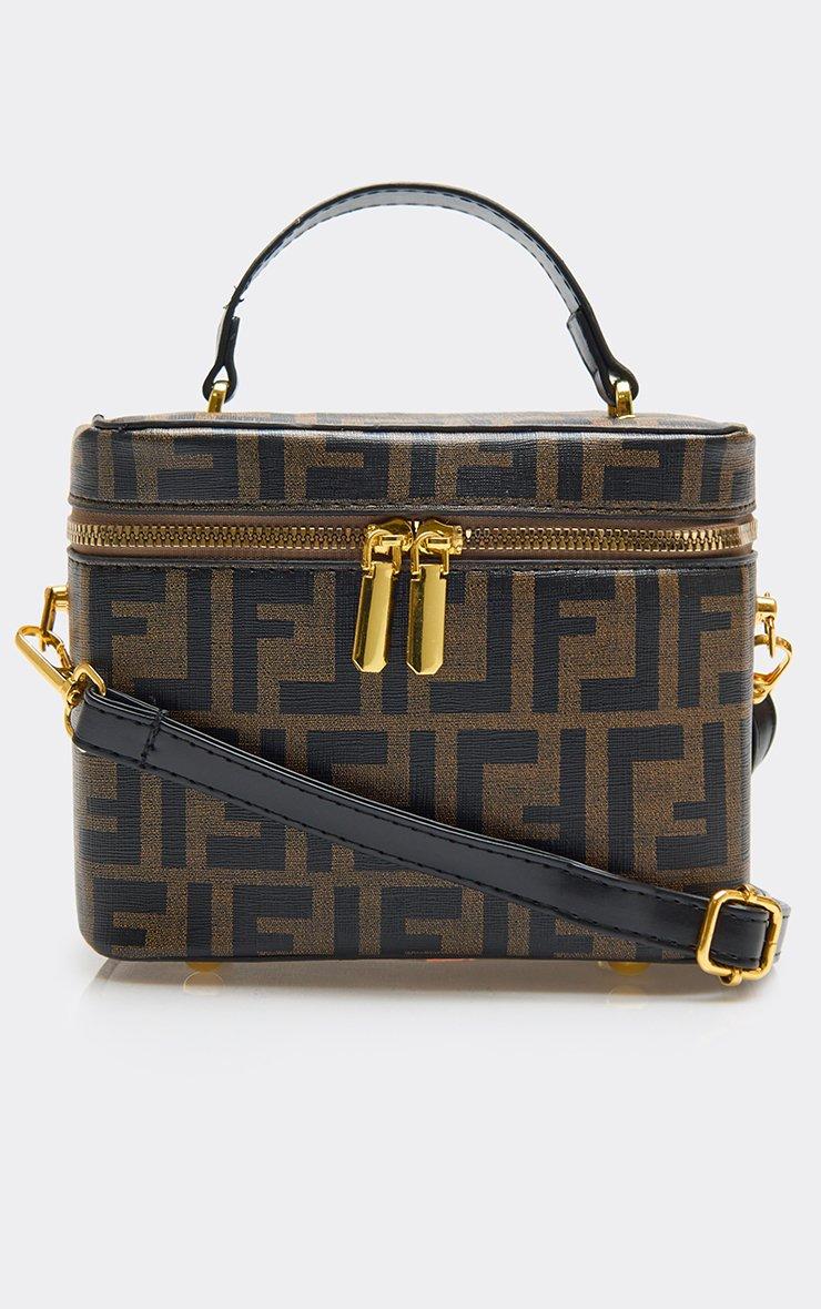 Darcy Logo Zip Detail Zip Vanity Bag In Brown Faux Leather | EGO US | EGO