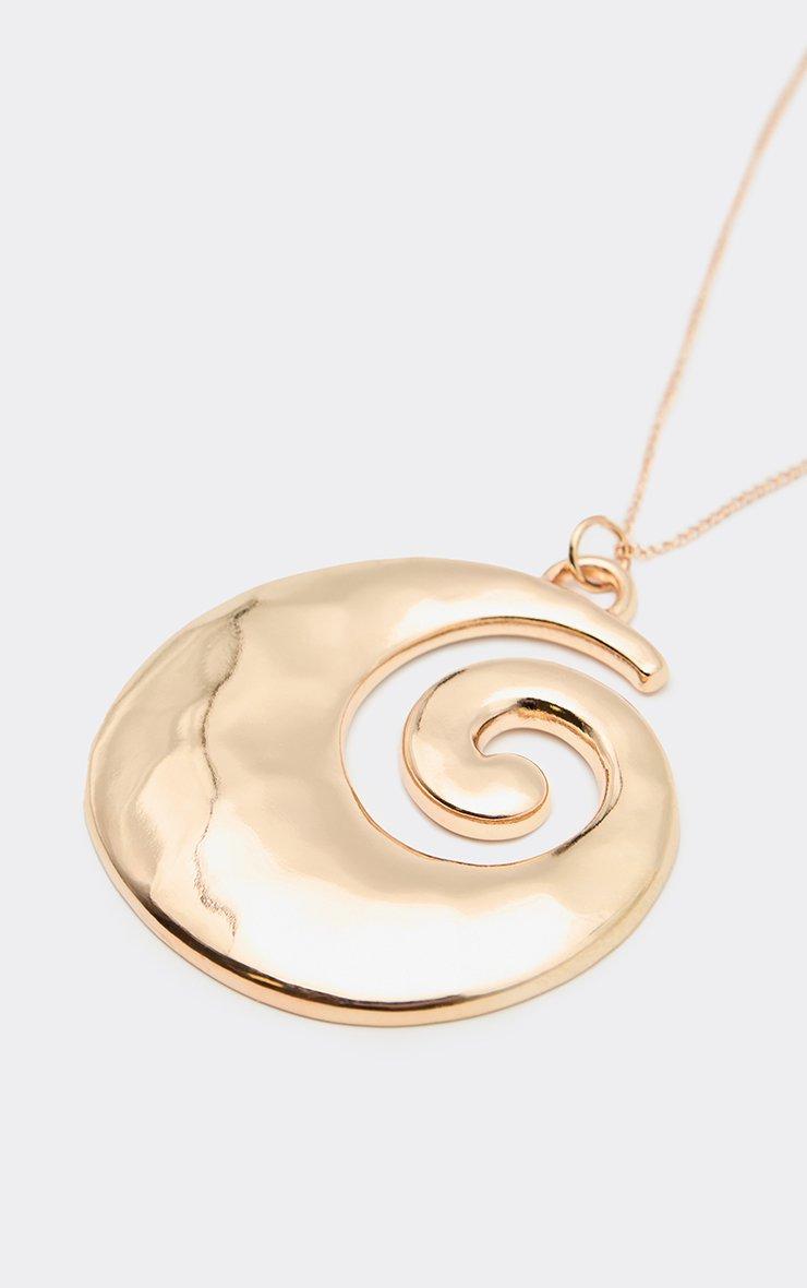 Oversized Spiral Textured Detail Pendant Necklace In Gold | EGO EU | EGO