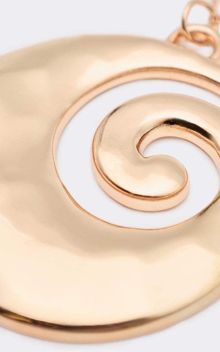 Oversized Spiral Textured Detail Pendant Necklace In Gold | EGO EU | EGO