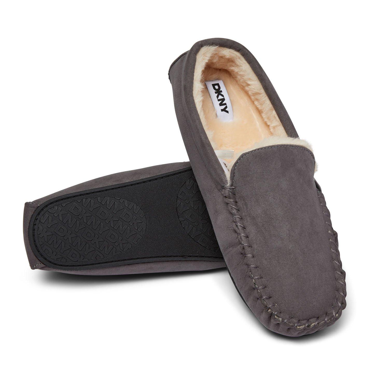 DKNY | Electra Suede Faux Fur Lined Moccasin Slippers | Moccasin ...