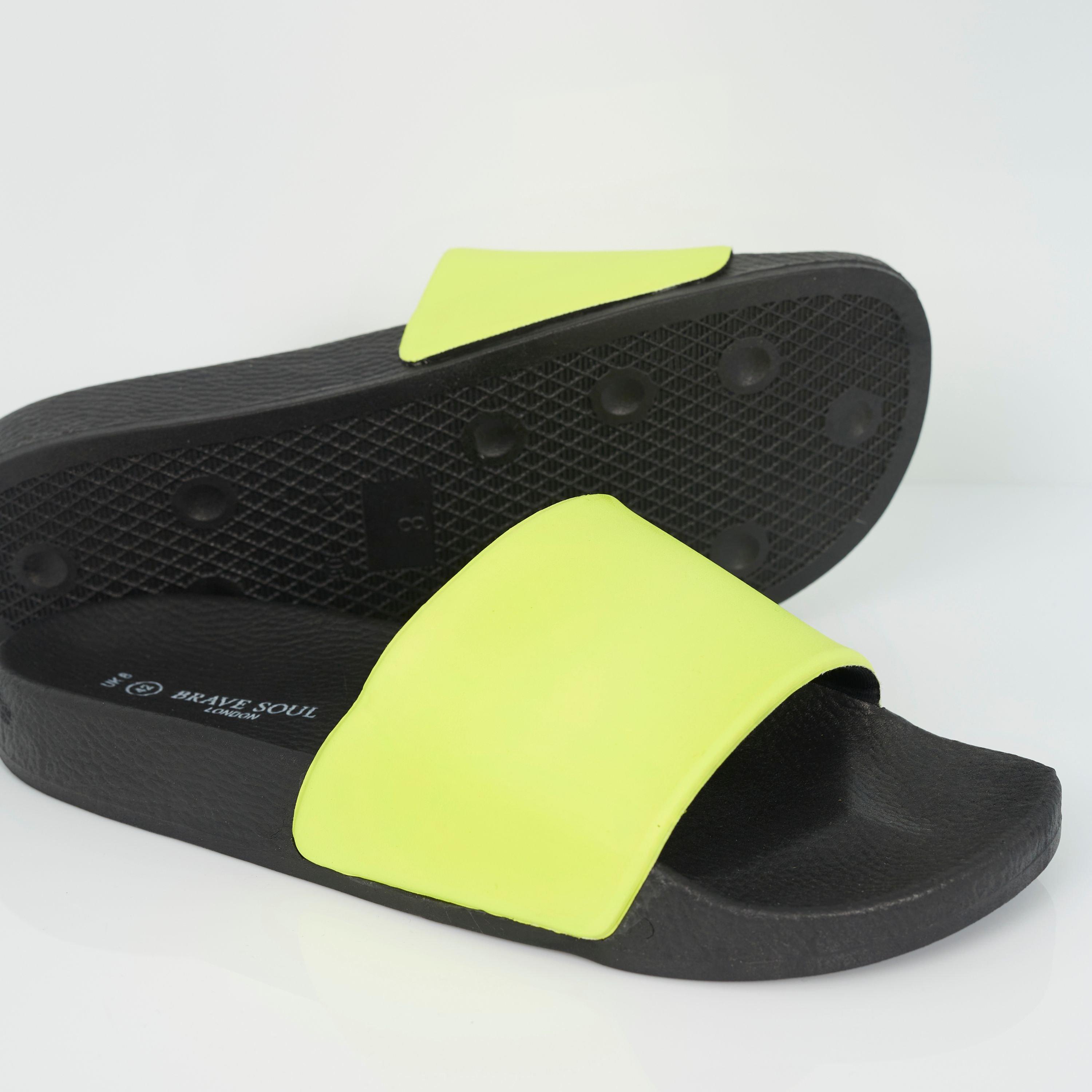 Brave Soul | Brave Mens Slider with Neon Strap | Pool Shoes | FRASERS