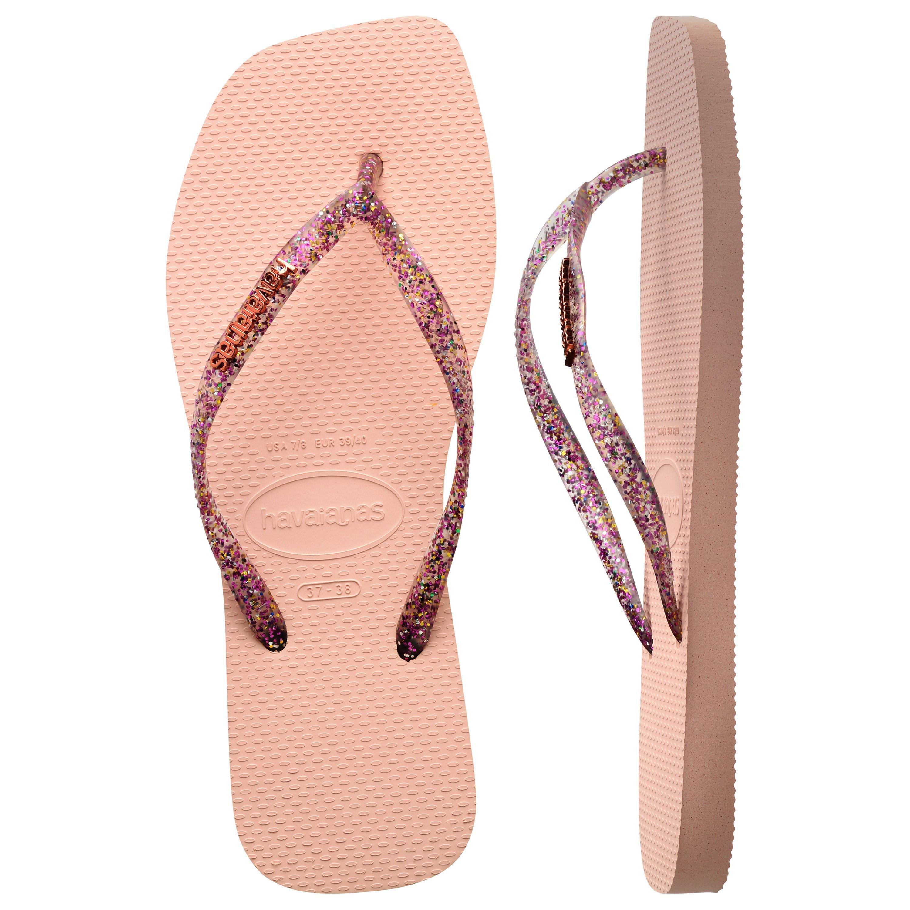 Havaianas | Hav. Square Logo Metallic Ballet Ro Flip Flops Womens ...